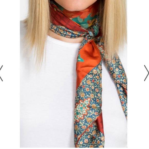 Johnny Was | Accessories | Johnny Was Peacock Silk Twill Scarf | Poshmark